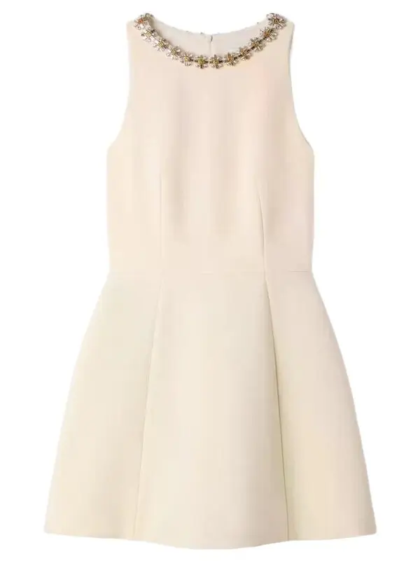 Sandro Jewel Detail Mini Dress - Neutrals