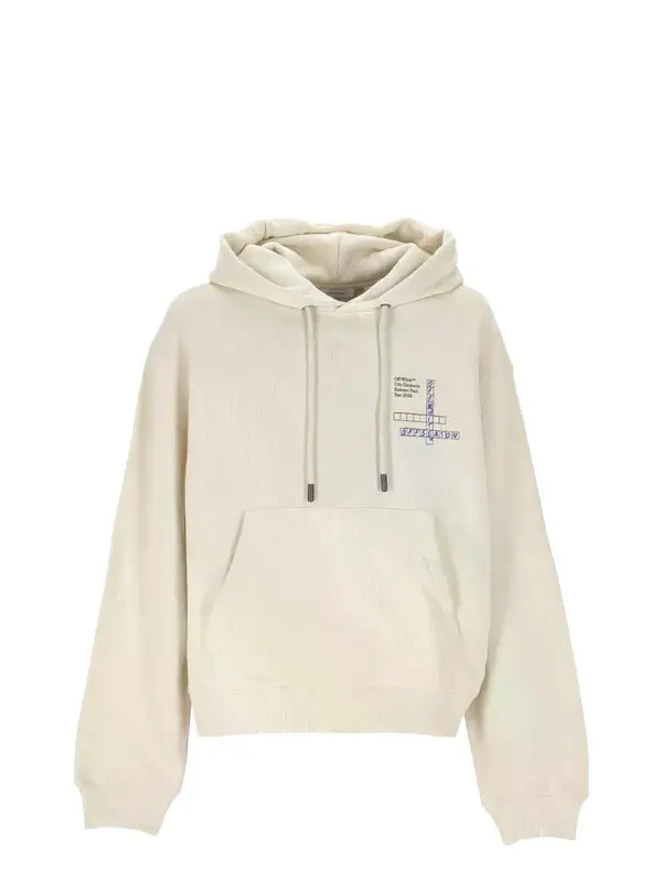 Off-White Graphic-print Drawstring Hoodie - Neutrals