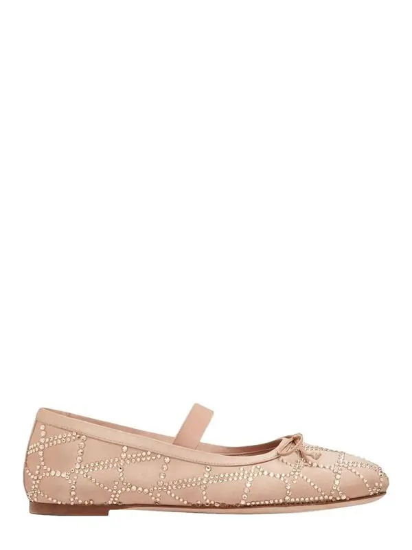 Valentino Garavani Toile Iconographe Ballet Flat - Nude