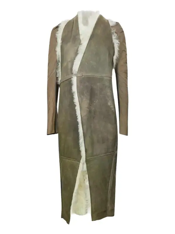 Rick Owens Cyclops Shearling-trim Panelled Coat - Brown