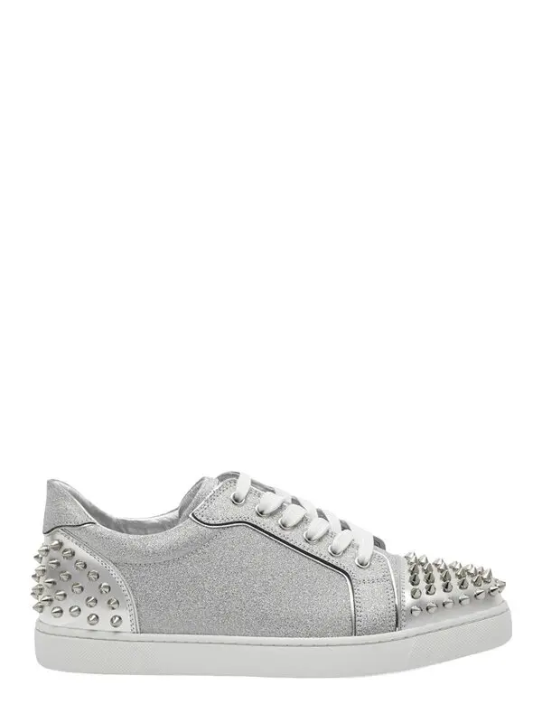 CHRISTIAN LOUBOUTIN Vieira 2 Flat Sneakers With Stud Embellishments - Silver