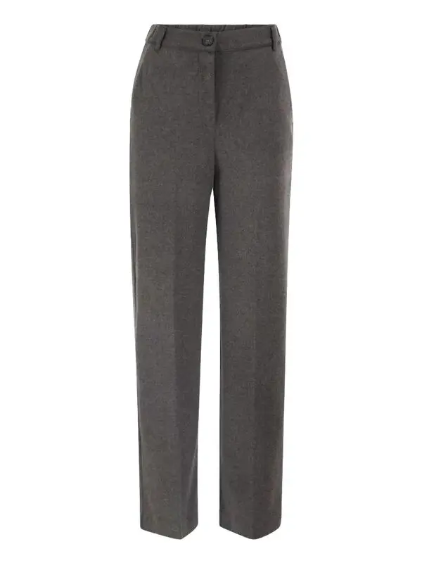 Max Mara Stretch-jersey Straight-leg Trousers - Grey