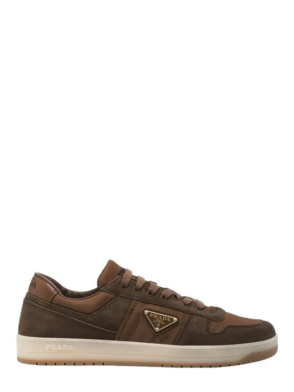 Prada Downtown Suedetrimmed Sneakers - Brown