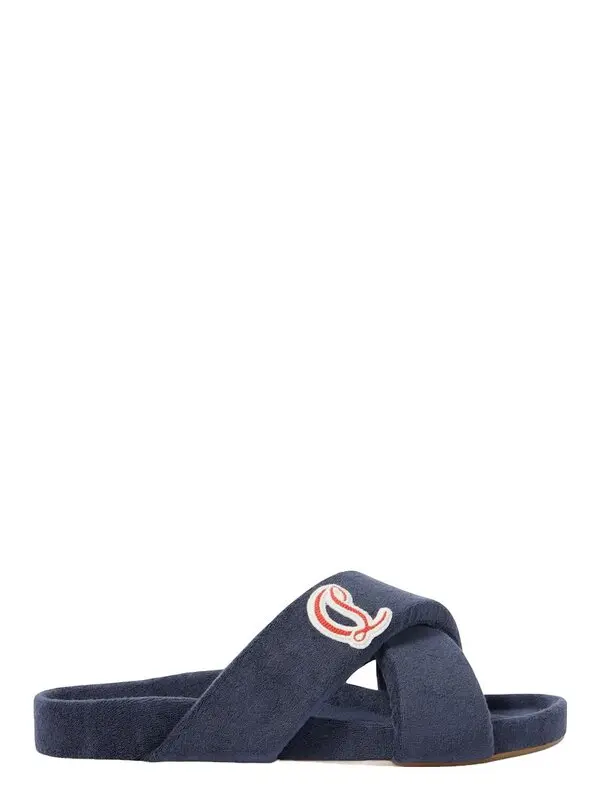 CHRISTIAN LOUBOUTIN Bizzu Flat Slides - Marine