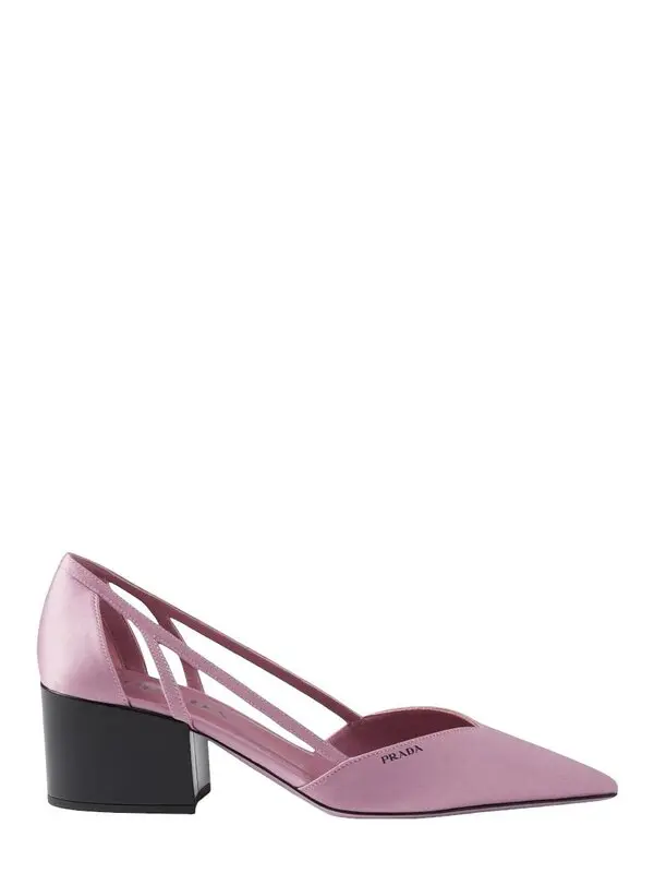 Prada Cutout Satin Pumps - Confetto