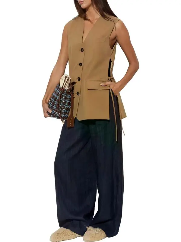 Marni V-neck Button-fastening Vest - Brown