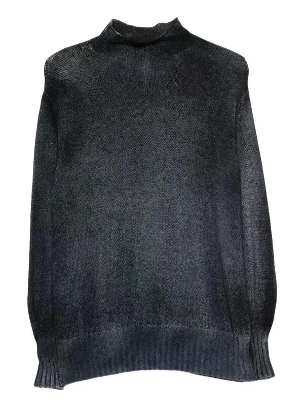 Avant Toi Faded-effect Mock-neck Sweater - Blue