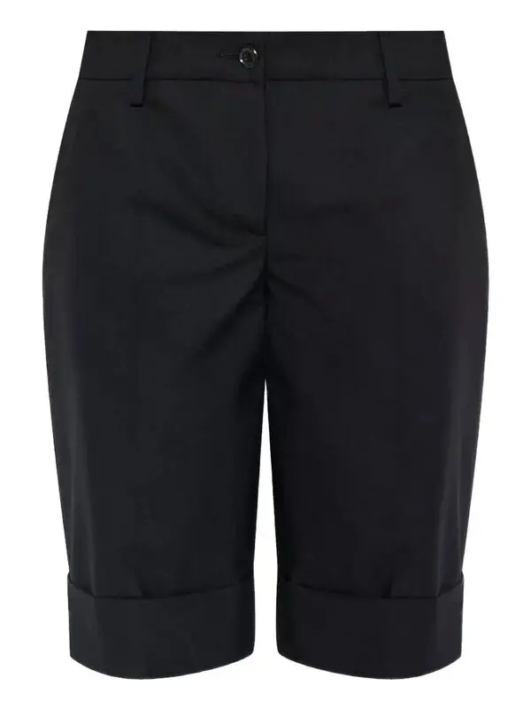 Moschino Turn-up Wool Shorts - Black