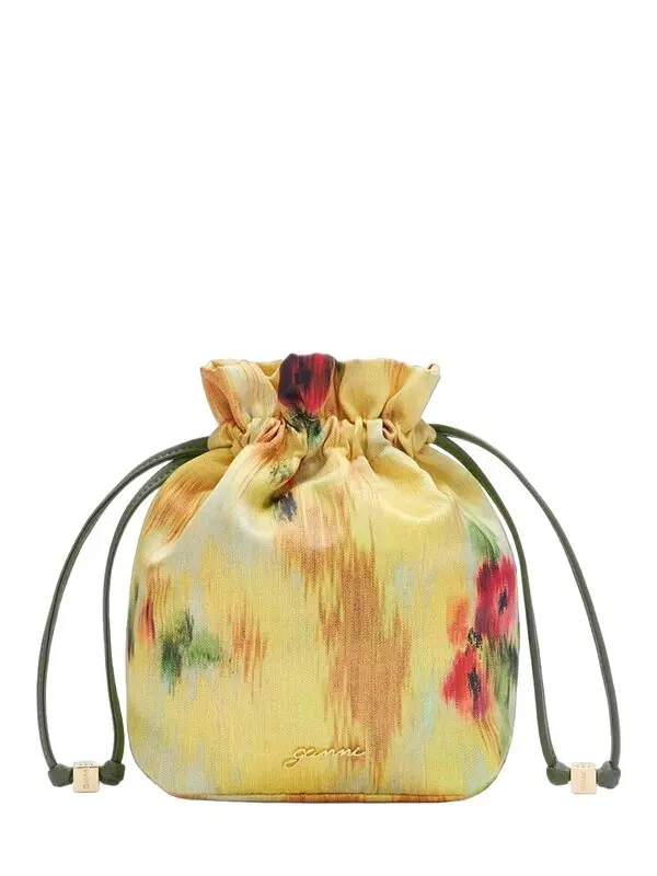 GANNI Pouch In Printed Taffeta - Yellow