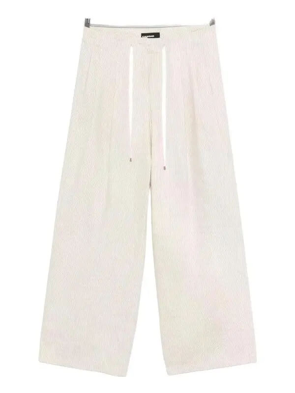 CAMBIO Pinstripe Drawstring Trousers - Neutrals