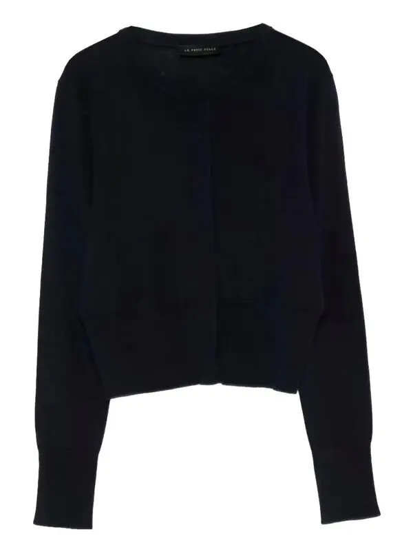LE PETIT PULLE Cropped Button-fastening Cardigan - Blue