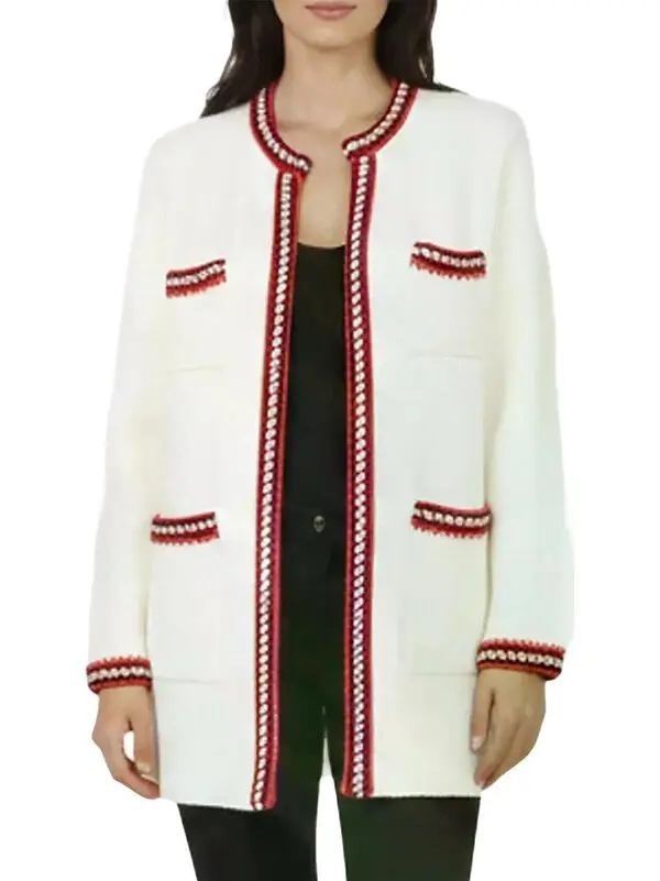 Sandro Luce Textured-knit Cardigan - Neutrals