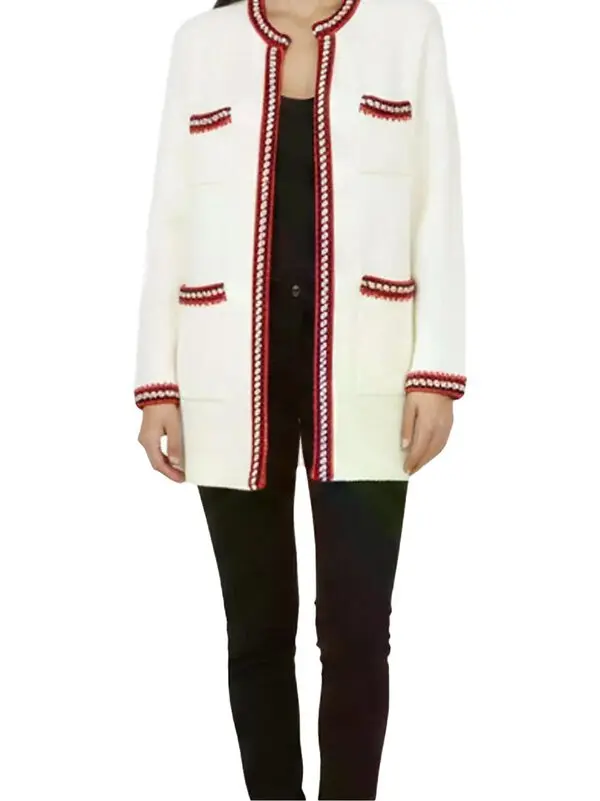 Sandro Luce Textured-knit Cardigan - Neutrals