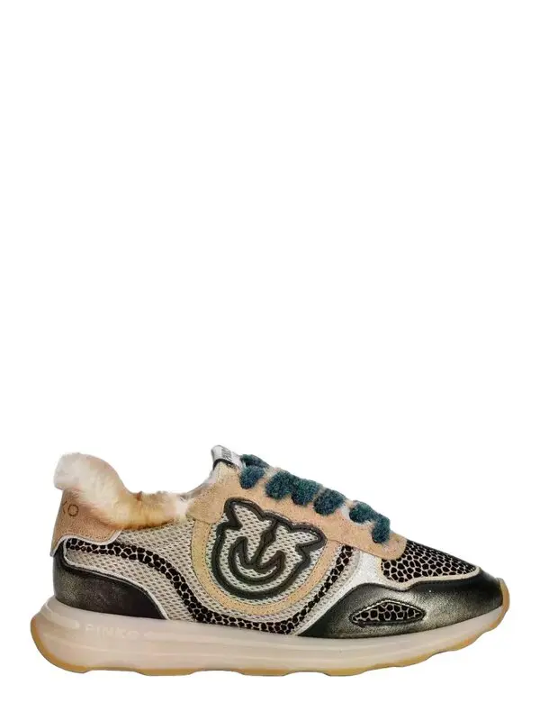 Pinko Love Birds Animal-print Sneakers - Neutrals