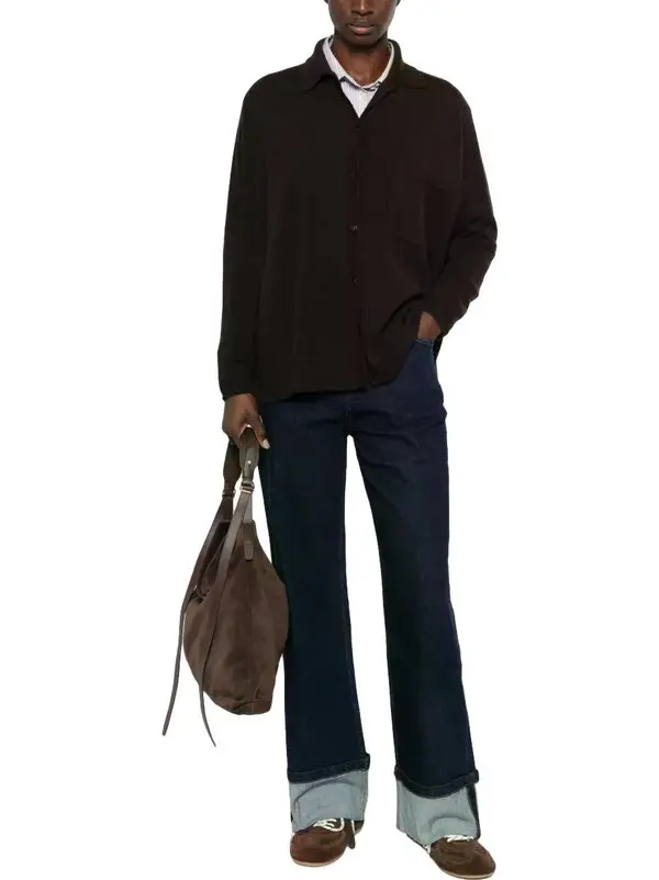 WHYCI Chest-pocket Button-up Cardigan - Brown