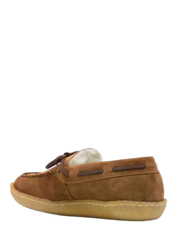 SEBAGO Suede Loafers With Bow Detail - Brown