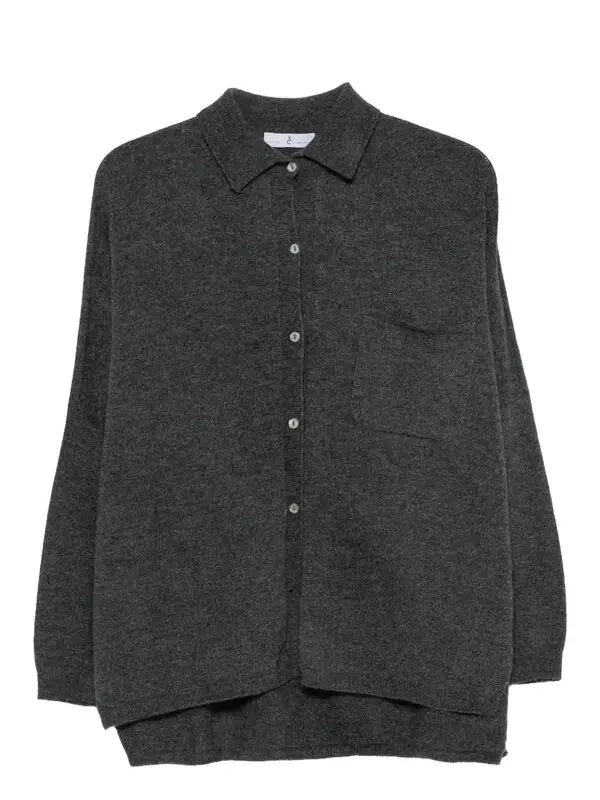 WHYCI Button-up Chest-pocket Cardigan - Grey
