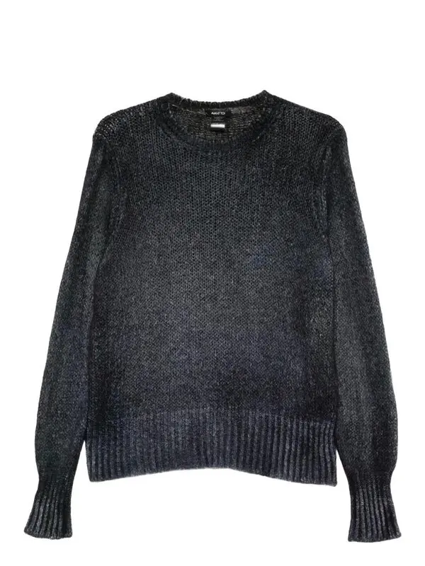 Avant Toi Ribbed Crew Neck Sweater - Blue