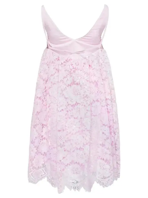 SELF-PORTRAIT Sequin-embellished Lace Mini Dress - Pink