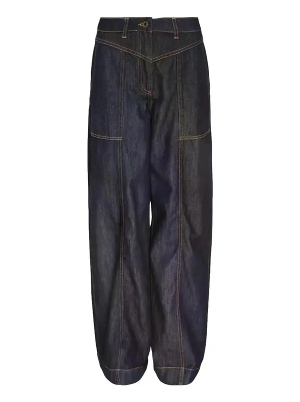 SELF-PORTRAIT Contrast-stitch Jeans - Blue