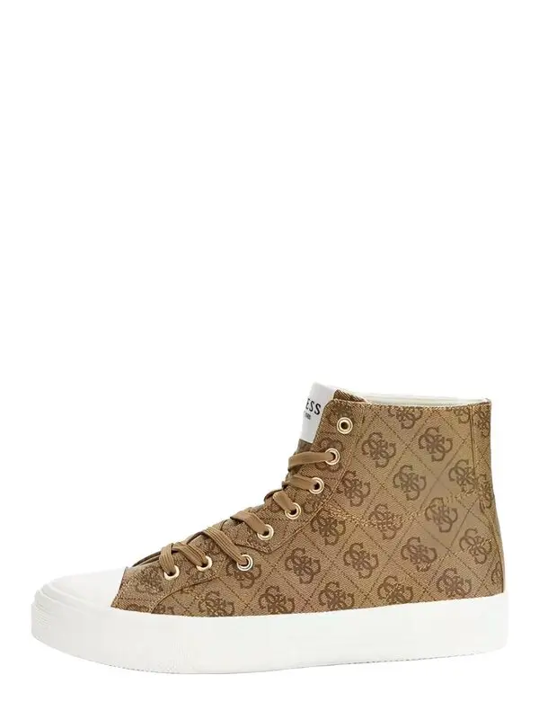 Guess Istria Logo-print High-top Sneakers - Neutrals