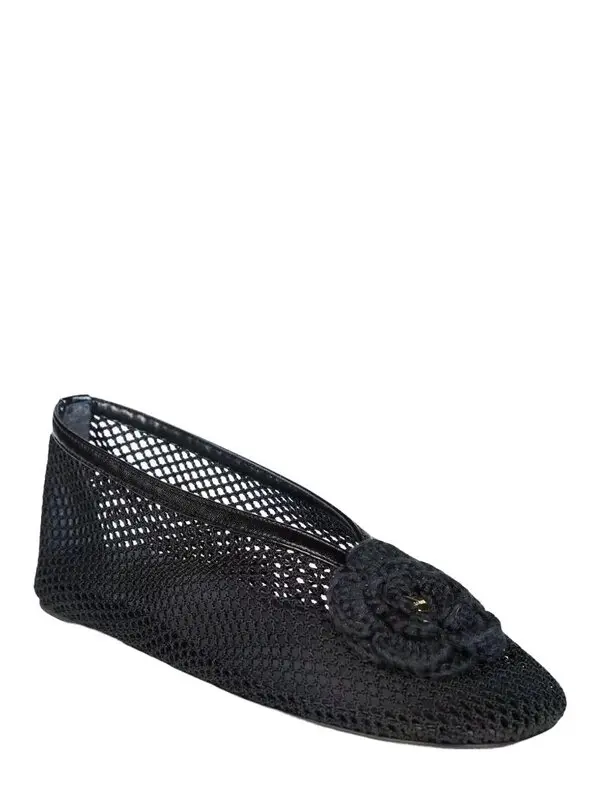 GANNI Jenny Ballerina In Mesh - Black