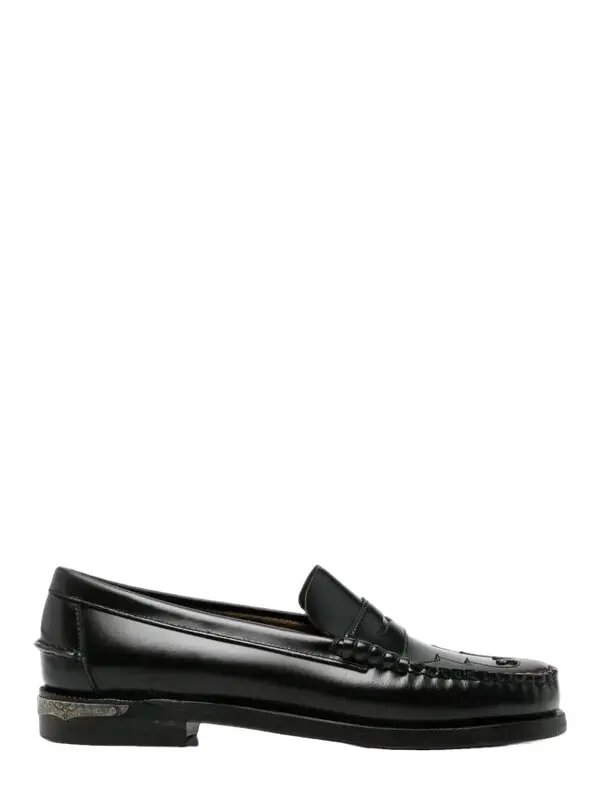 SEBAGO Engraved-plaque Penny Loafers - Black