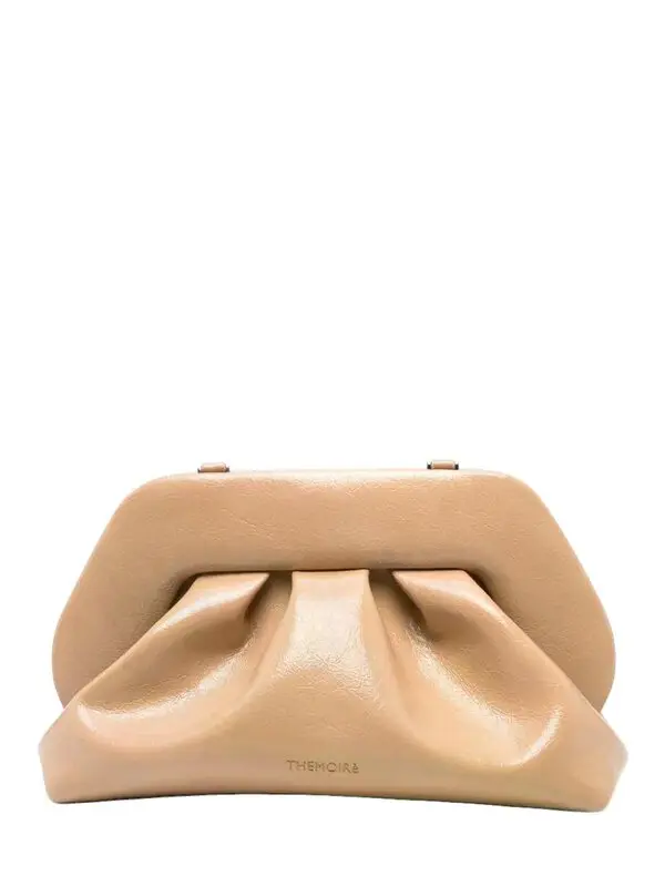 THEMOIRE Ruched Clutch Bag - Neutrals