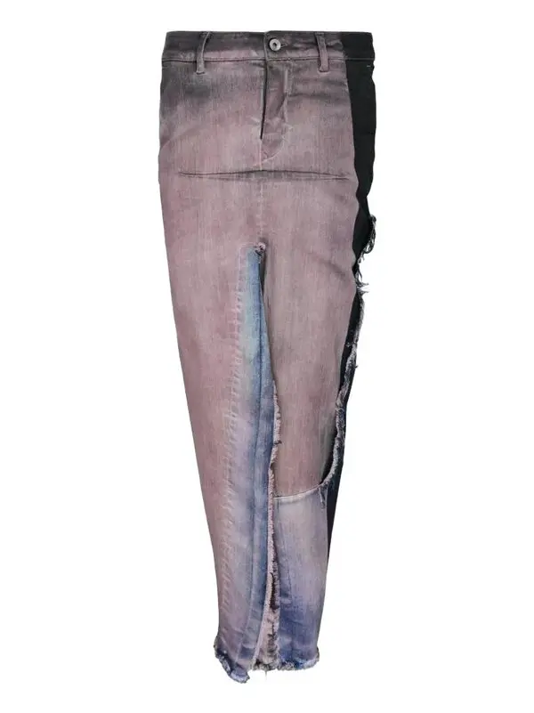 Rick Owens Deconstructed Frayed-edge Maxi Skirt - Pink