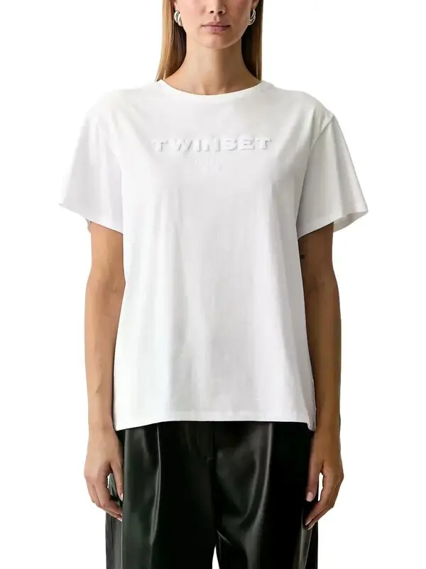 TWINSET Logo-embroidered T-shirt - White