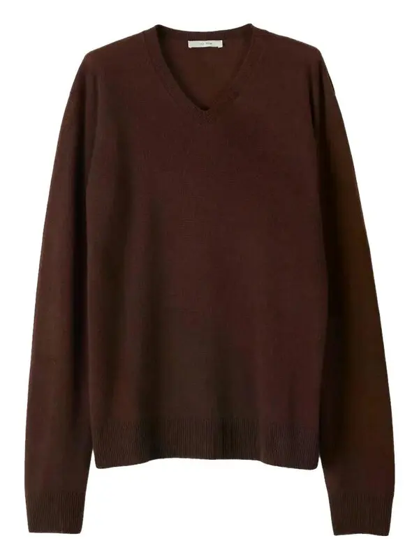 THE ROW V-neck Cashmere Sweater - Brown