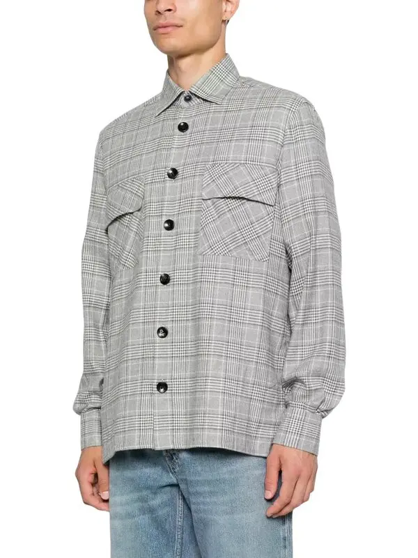 Kiton Prince Of Wales Check Shirt - Grey
