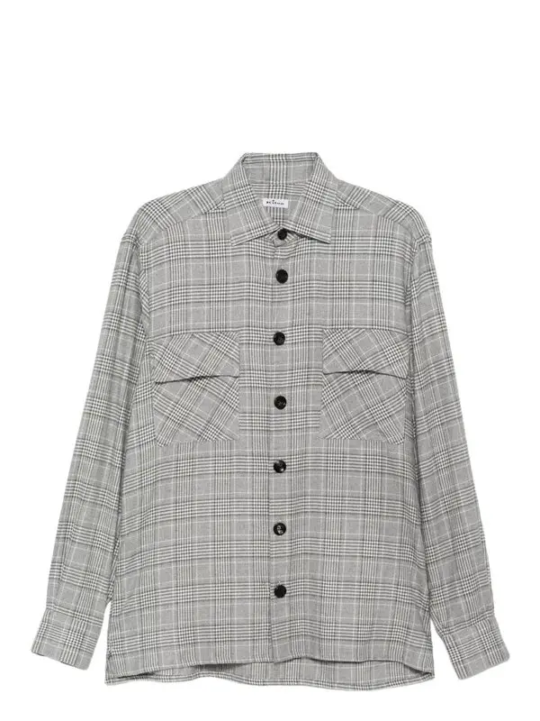 Kiton Prince Of Wales Check Shirt - Grey