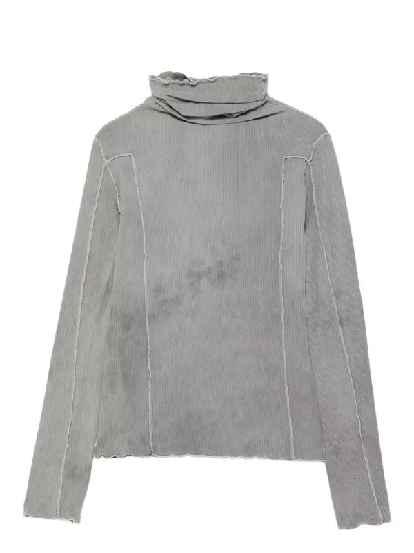 BASERANGE Ribbed Exposed-seam High Neck Top - Grey
