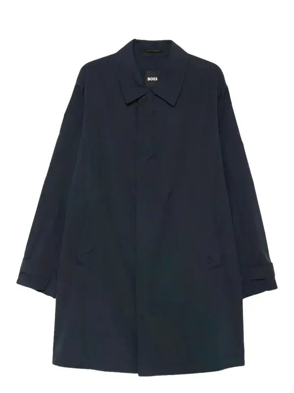 BOSS Concealed-front Coat - Blue