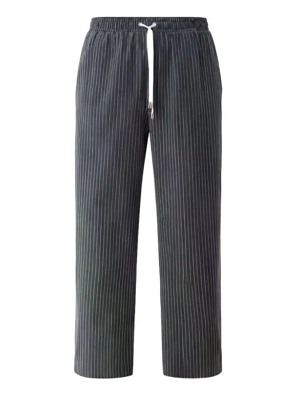 Liu Jo Pinstriped-trousers With Lace-insert - Grey