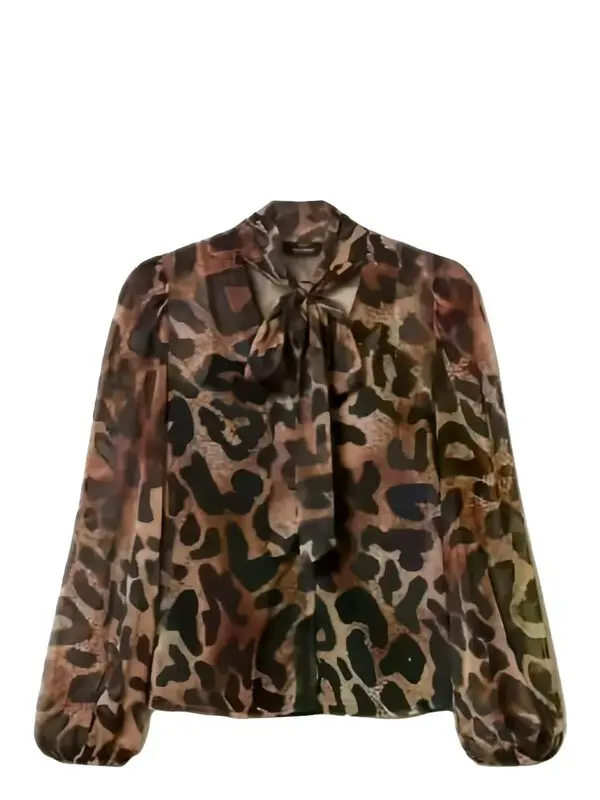 TWINSET Animal Print Voile Shirt - Brown