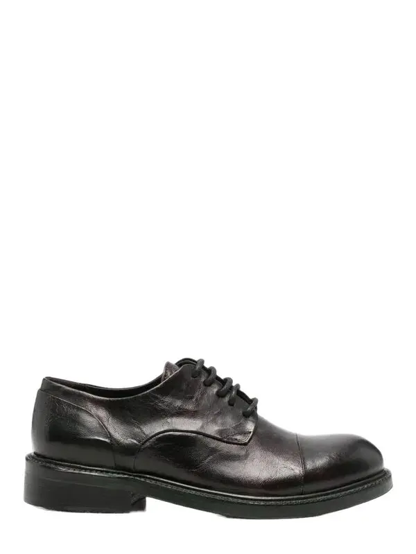 LEQARANT Lace-up Leather Shoes - Red