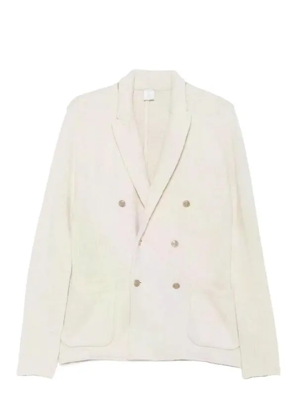 Eleventy Double-breasted Knitted Jacket - Neutrals