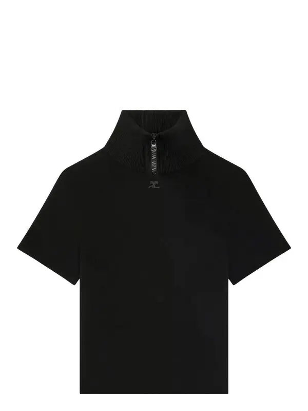 COURREGES Milano Ribbed Knit Top - Black