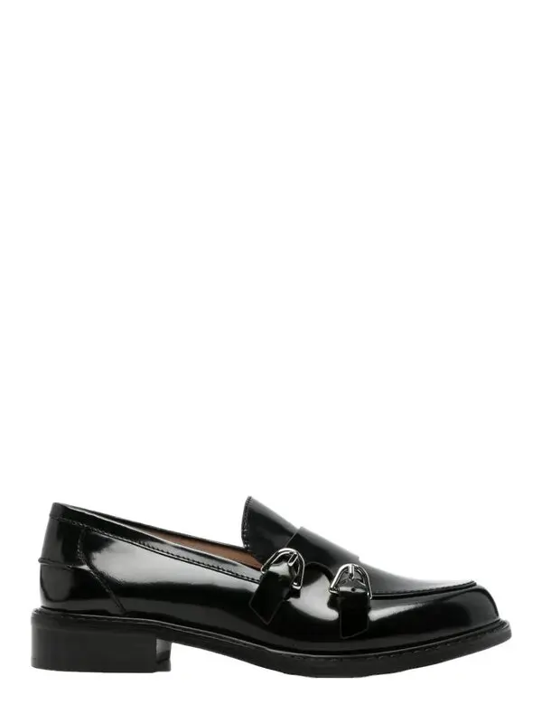 COCCINELLE Buckle-detail Leather Loafers - Black