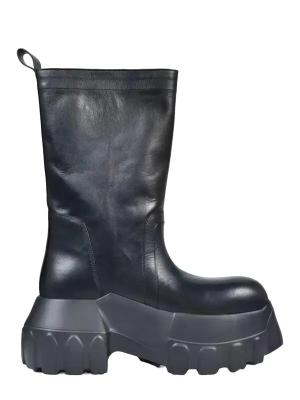 Rick Owens Mega Tractor Leather Boots - Black