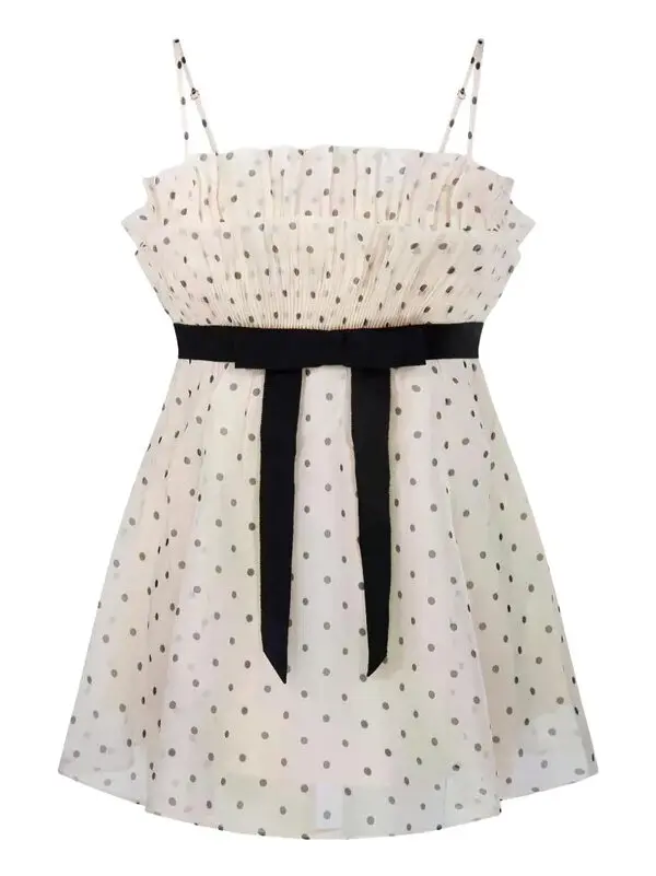 Zimmermann Polka-dot Pleated Top With Bow Detail - Neutrals