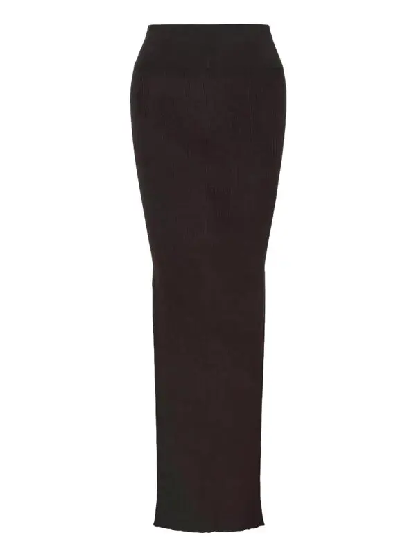 Rick Owens Ribbed-knit Maxi Skirt - Brown