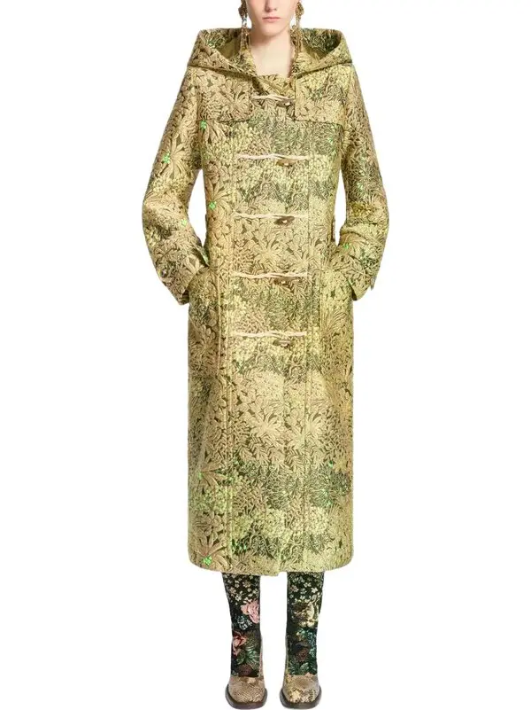 Dries Van Noten Jacquard Duffle Coat - Gold