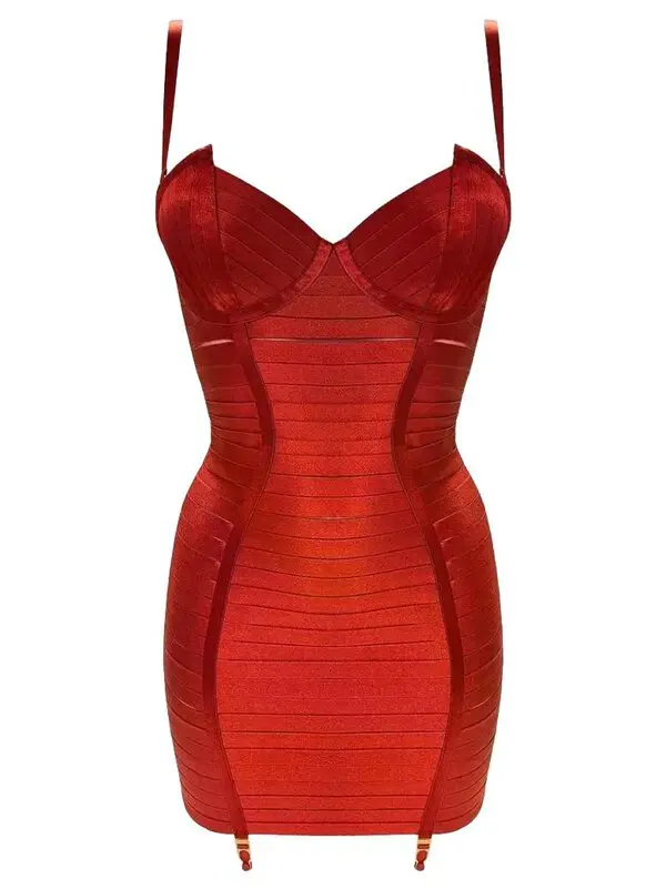 BORDELLE Signature Paneled Mini Dress - Red