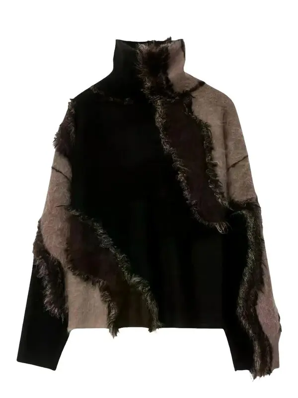 Iris Von Arnim Tinaja Patchwork Cashmere Sweater - Brown
