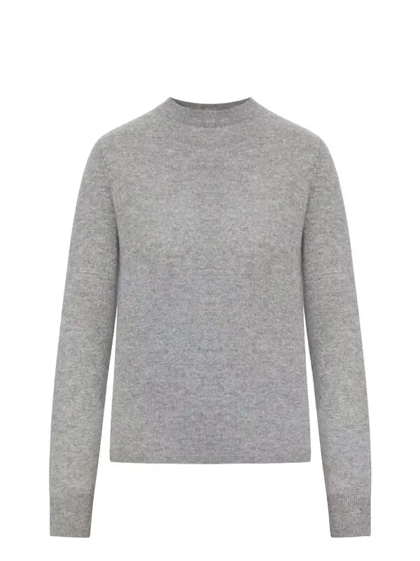 Max Mara Crew-neck Wool Fine-knit Top - Grey