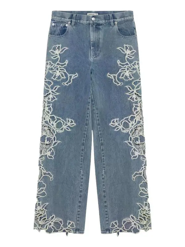 Simkhai Porter Embroidered Jeans - Blue