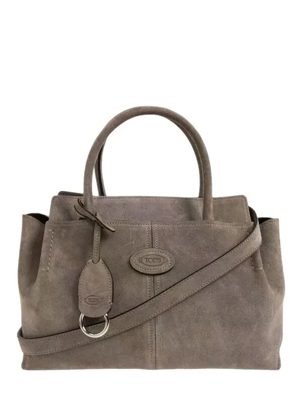 TOD'S Shopping Bag In Suede Small - Grey